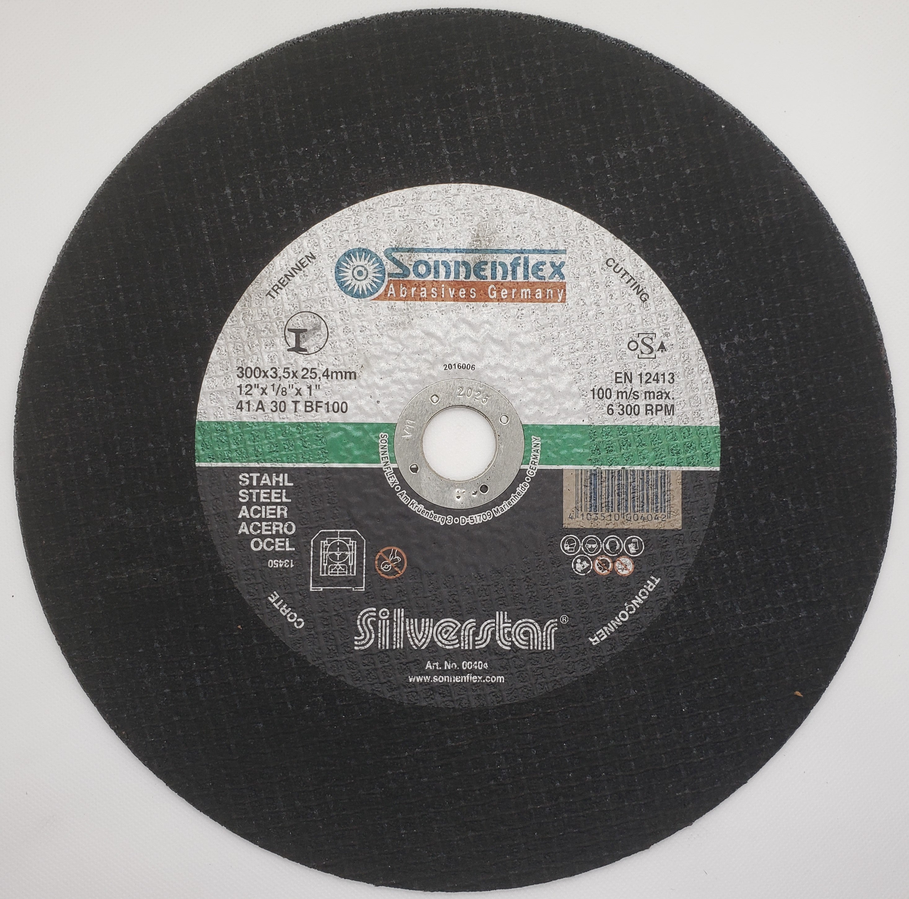 Cutting Disc 300x3.2x25.4mm=12"x1/8"x1" EUROSTAR STEEL GERMAN - SONNEN ...