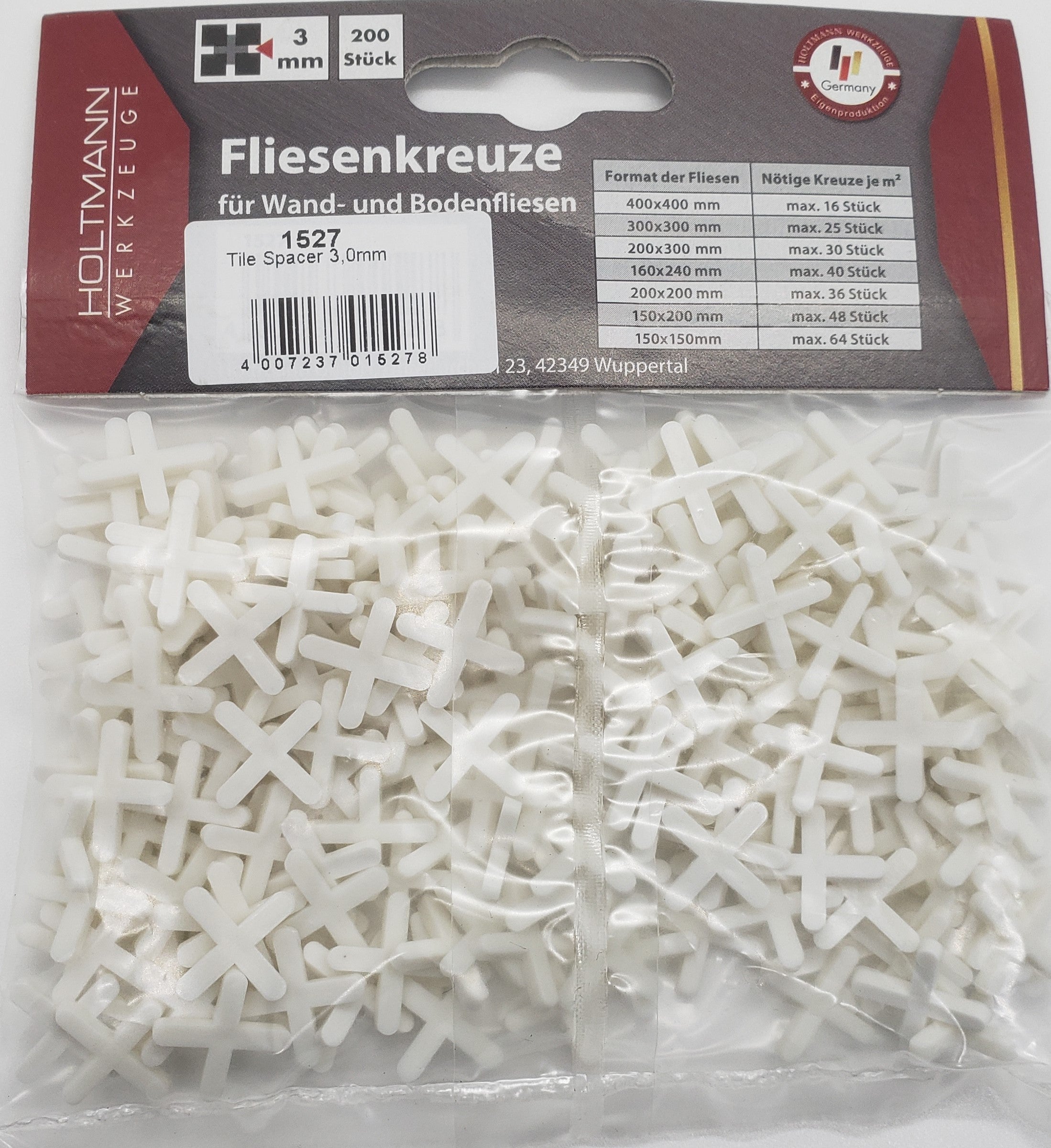 Tile Spacer 3.0mm=1/8 200pcs GERMAN - HOLTMANN [ HOL 1527 ] – The ...