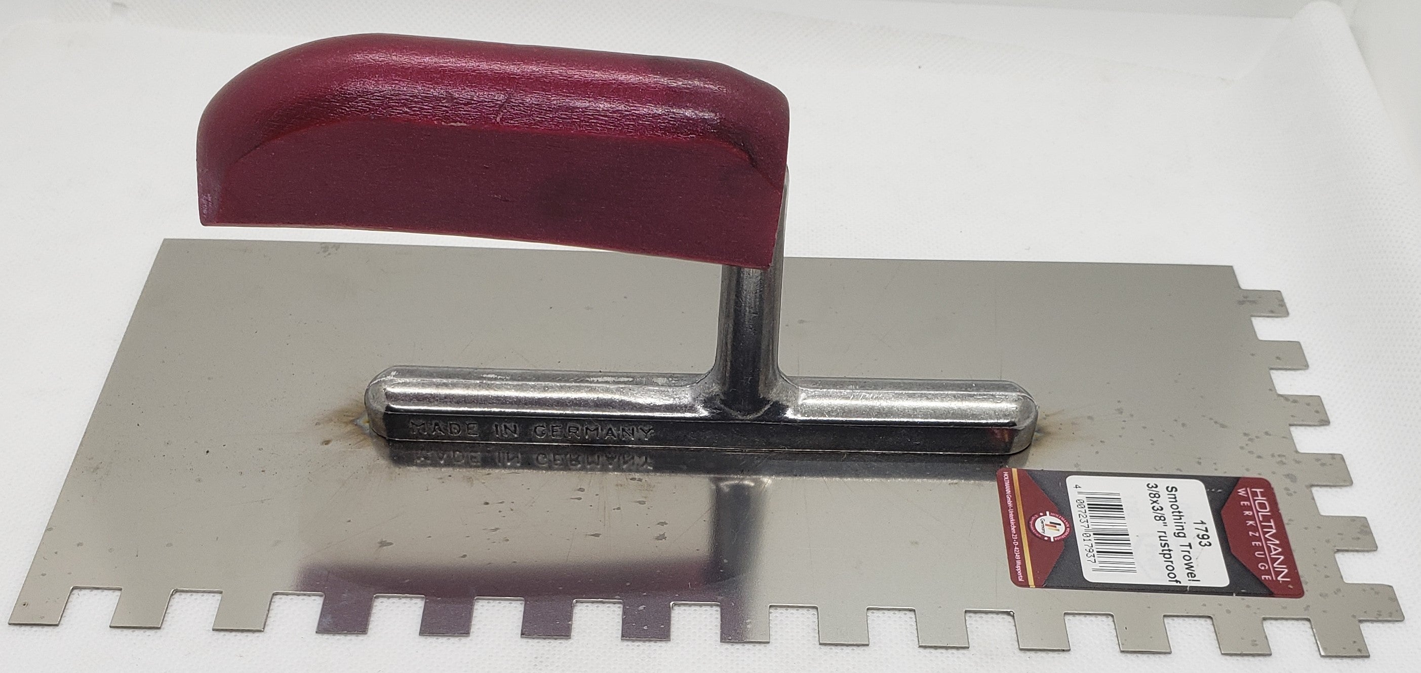 Stainless Steel Notch Trowel 280x130mm=11"x5" 10x10mm=3/8"x3/8" RUSTPR ...