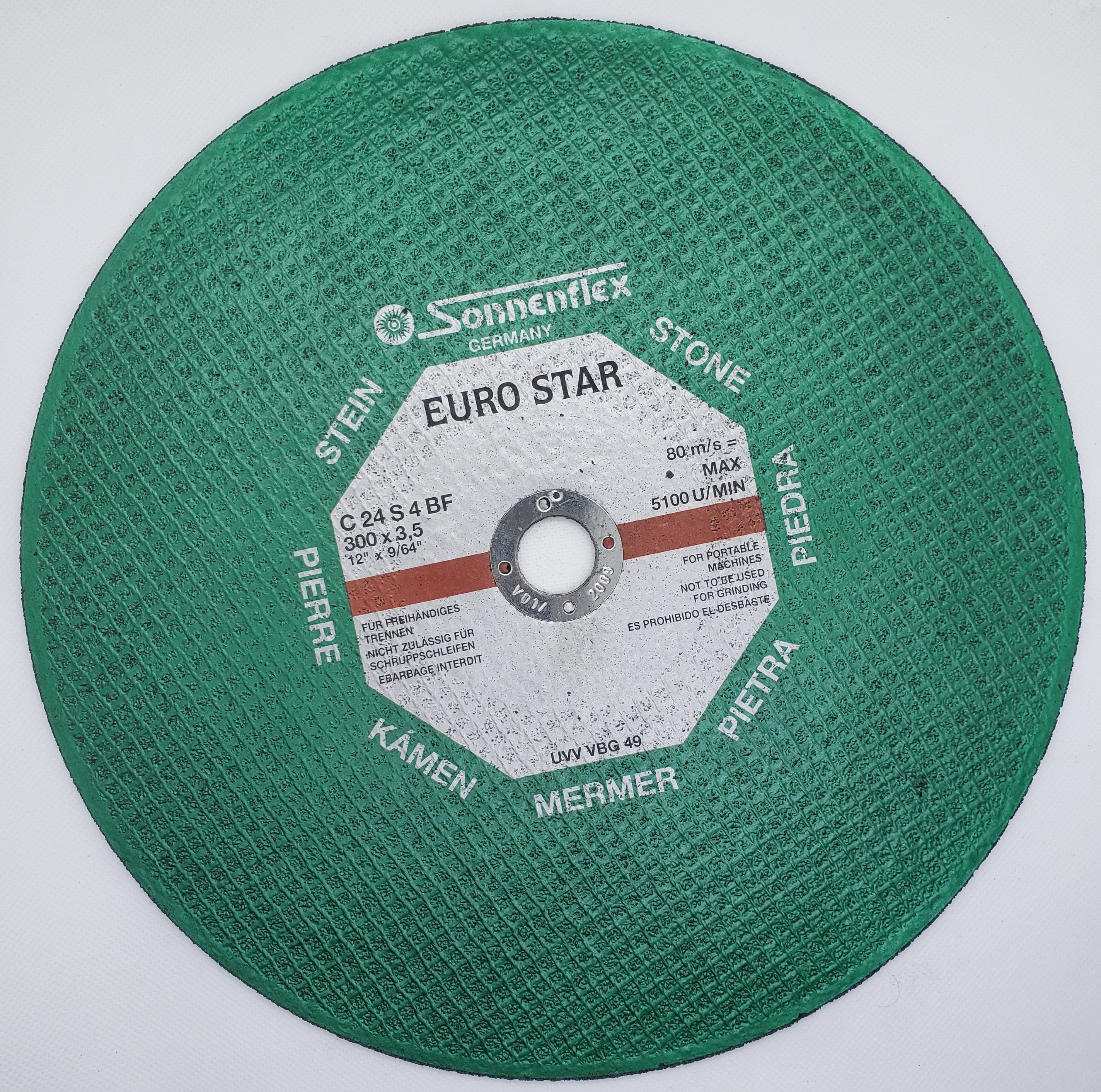 Cutting Disc 300x3x32mm=12"x9/64"x1.1/4" STONE GERMAN - SONNENFLEX [ S ...